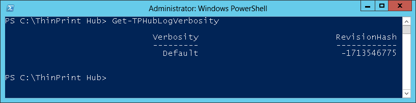 Get-TPHubLogVerbosity : ThinPrint