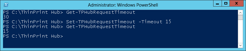 Set-TPHubRequestTimeout : ThinPrint