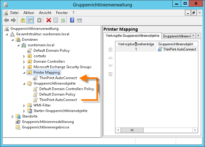 Organisationseinheiten im Active Directory : ThinPrint