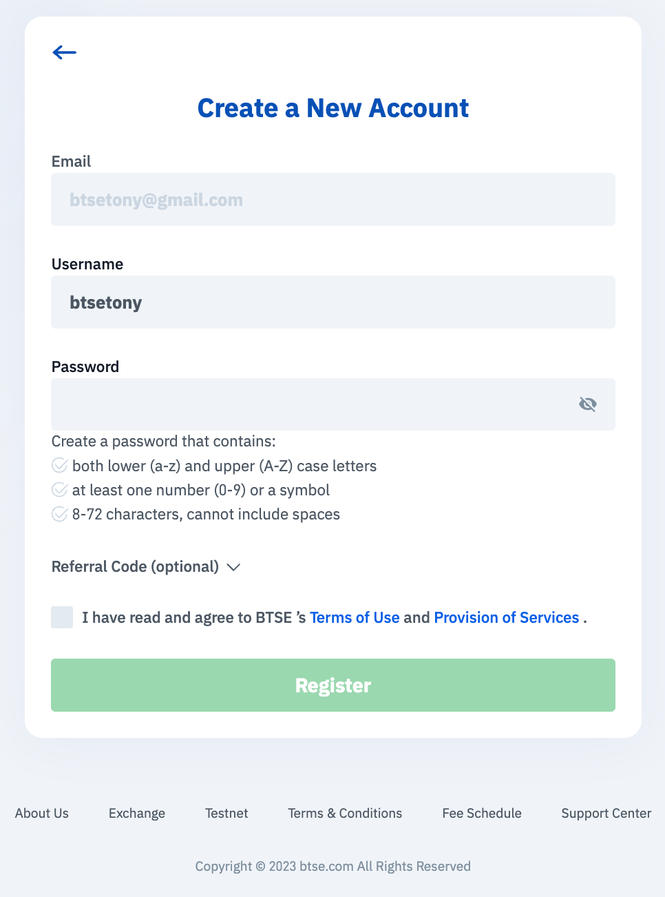 How to Register a BTSE Account : BTSE Support