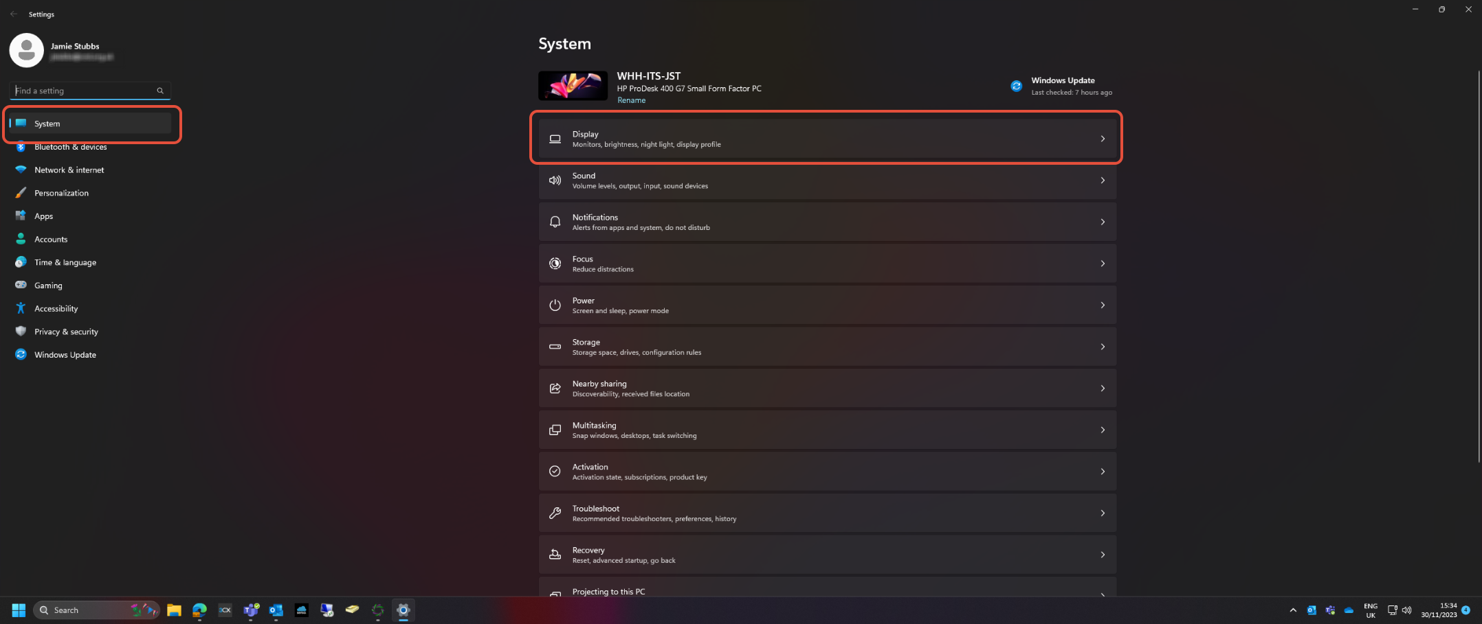 Change display mode - Windows 11 : CRST Support