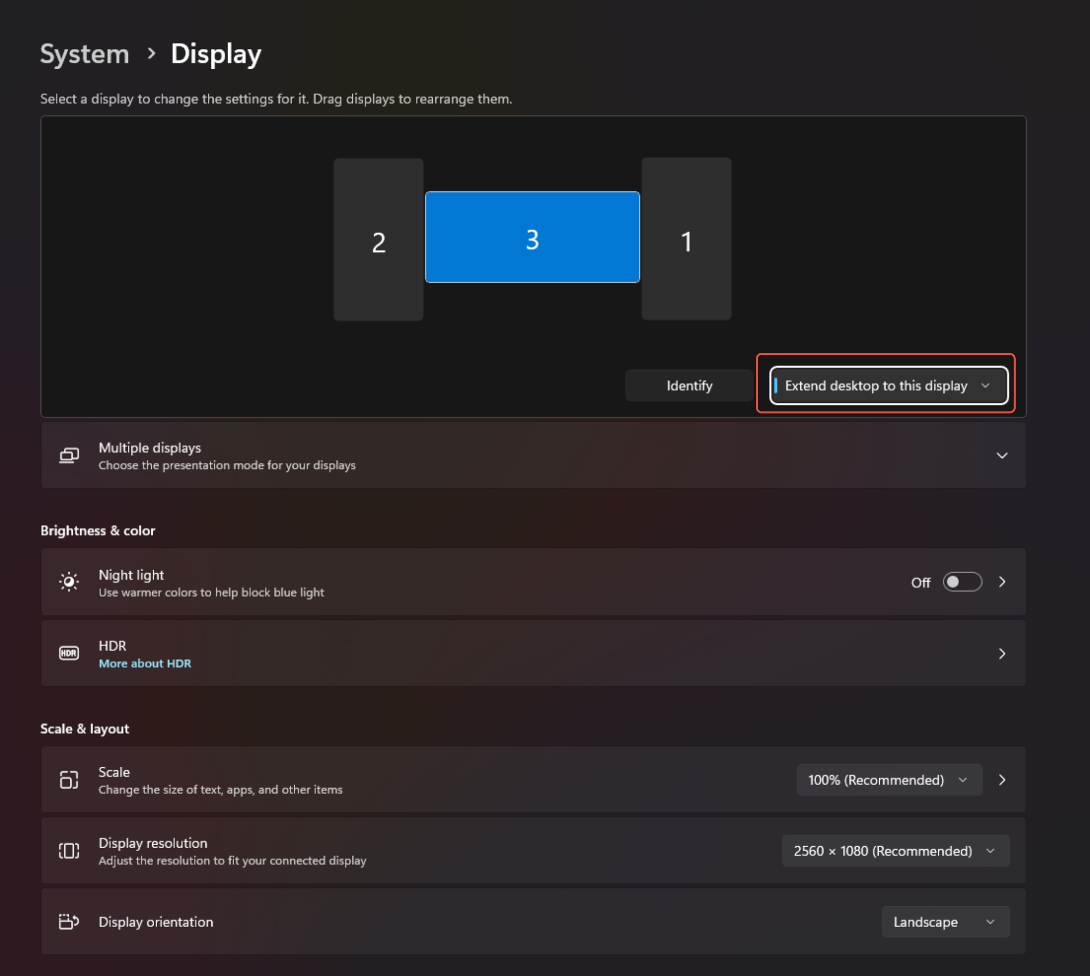 Change display mode - Windows 11 : CRST Support