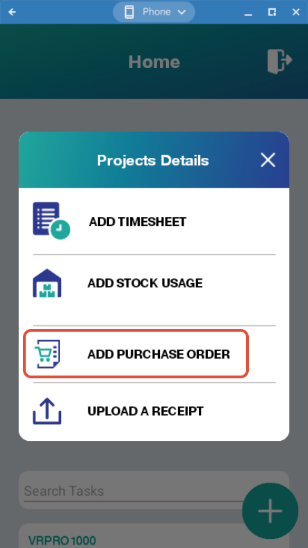 Adding Purchase Orders in WorkGuru Android Mobile App : WorkGuru Support Portal