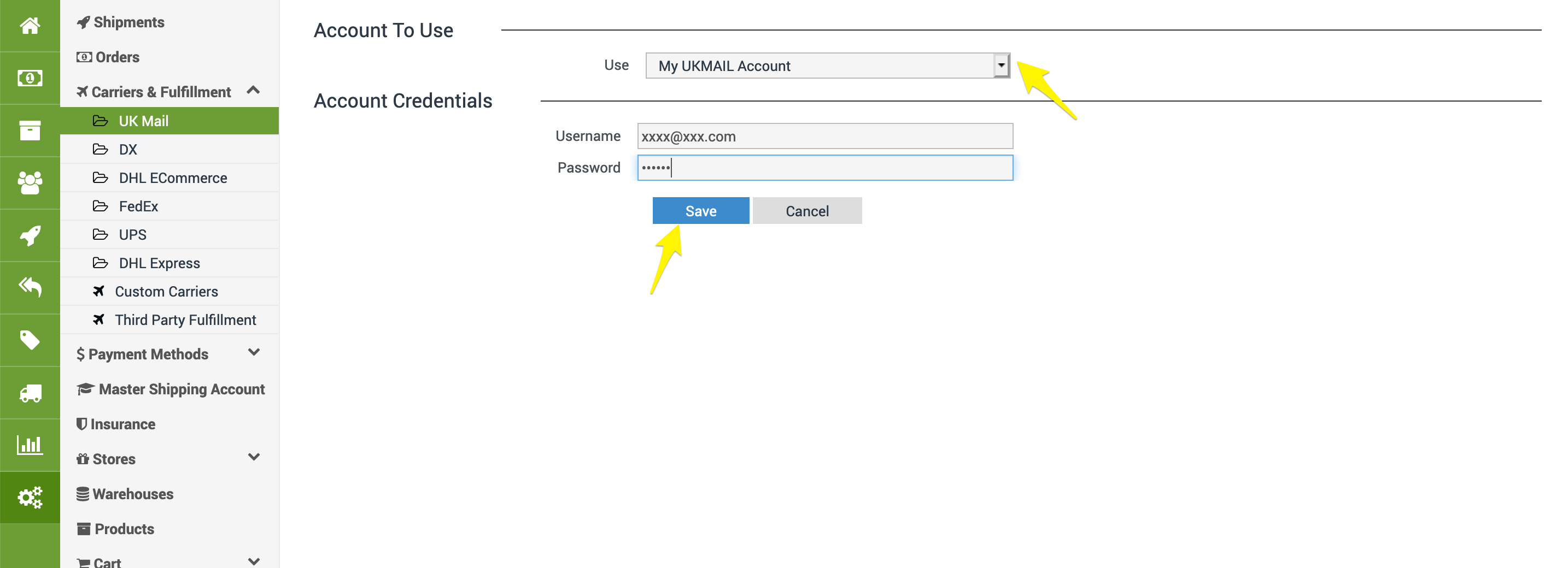 Setting up UK Mail (DHL Parcel UK) : Customer Support Portal
