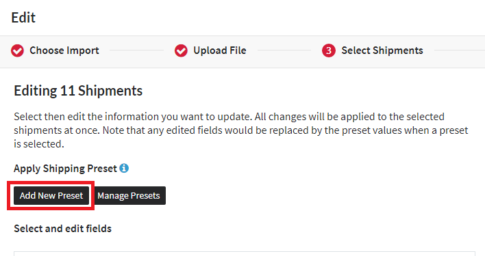 How do I use shipping presets on the Chit Chats platform? : Chit Chats