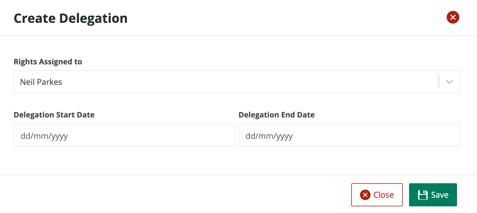 Working with Account Delegations : Neo1 Knowledge Base