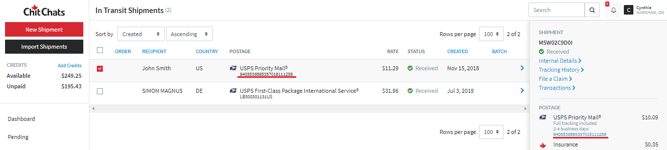 How do I track my U.S. shipments? : Chit Chats