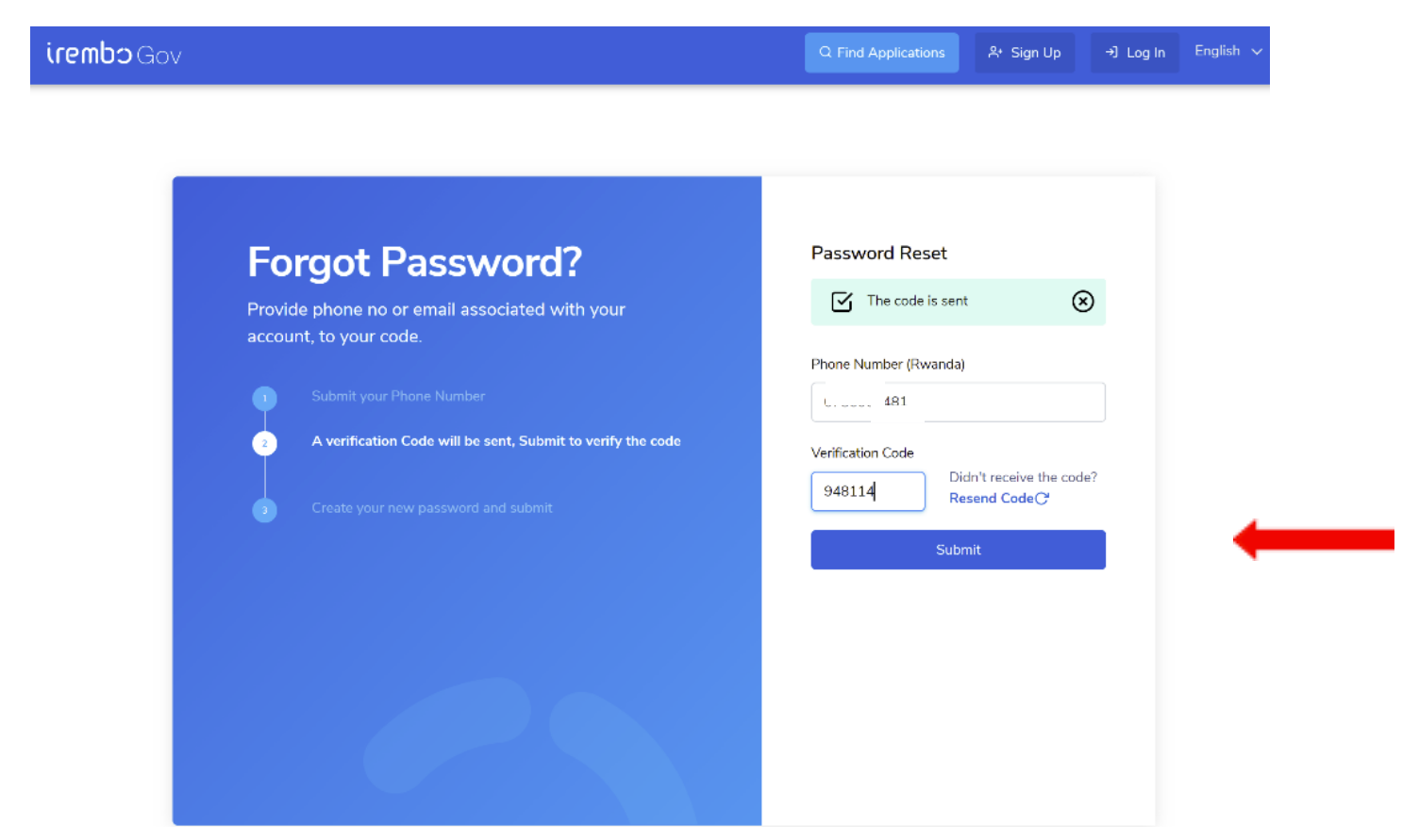 How to reset a password : IremboGov