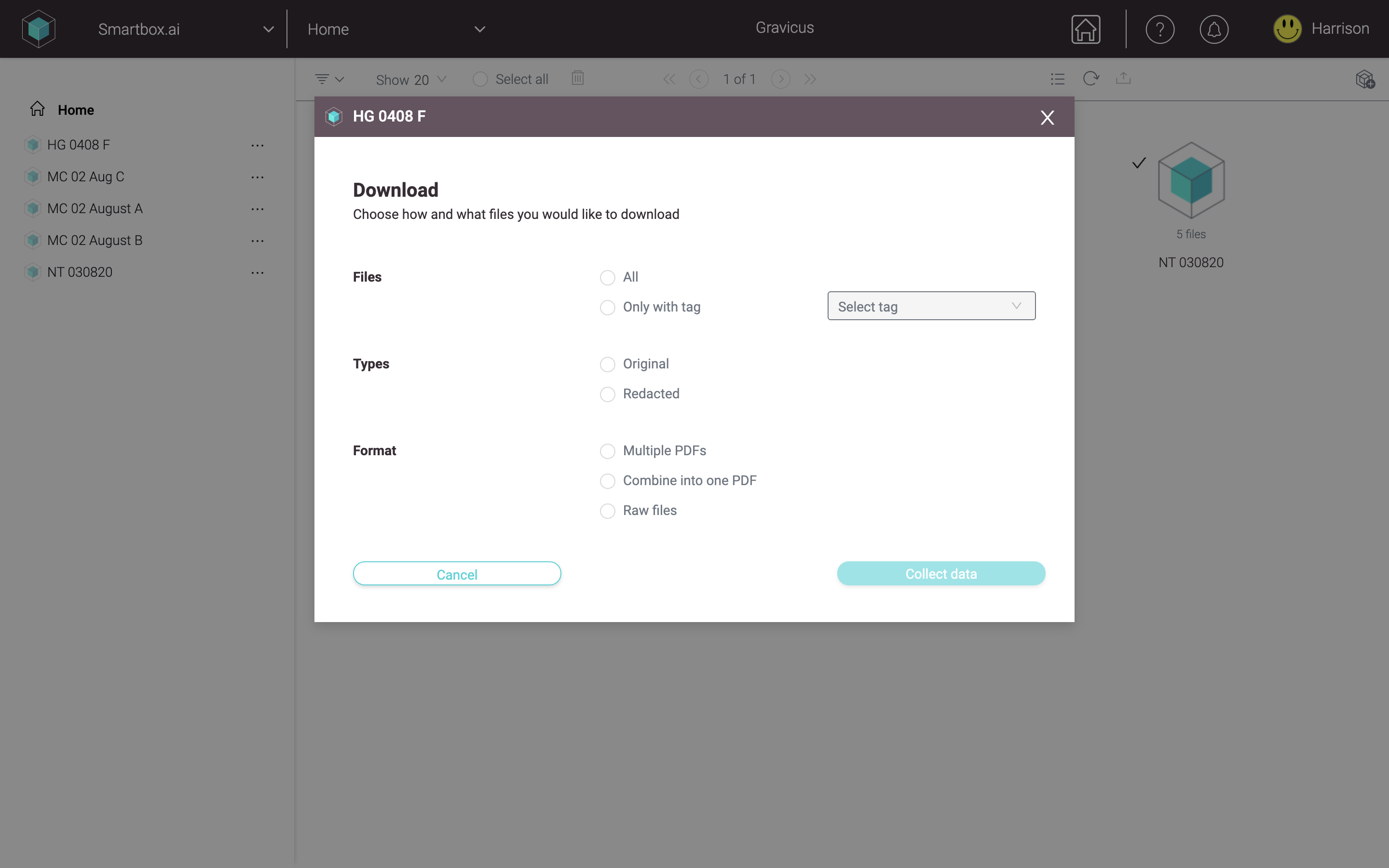 How do I export / download files in Smartbox.ai? : Support Centre