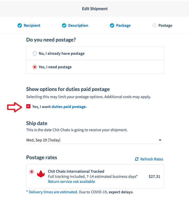 What is Chit Chats International Tracked? : Chit Chats