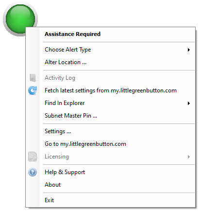 Admin Options : Little Green Button Support Portal