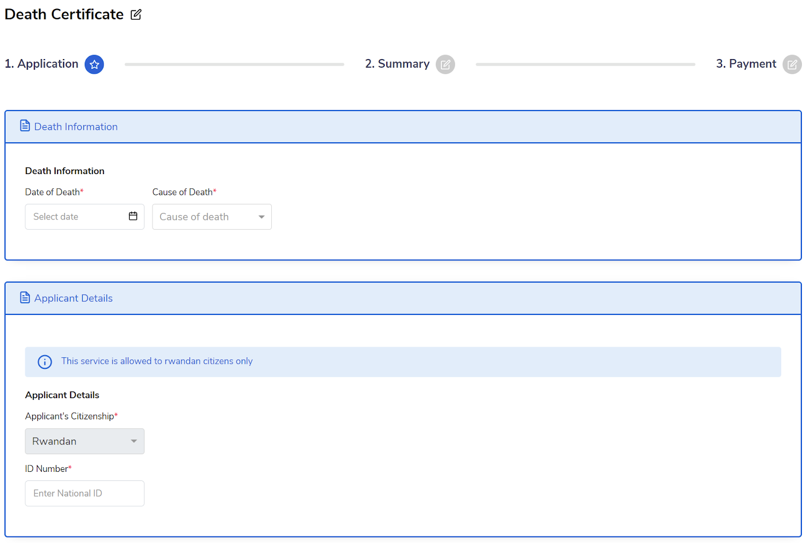 How to Apply for a Death Certificate : IremboGov