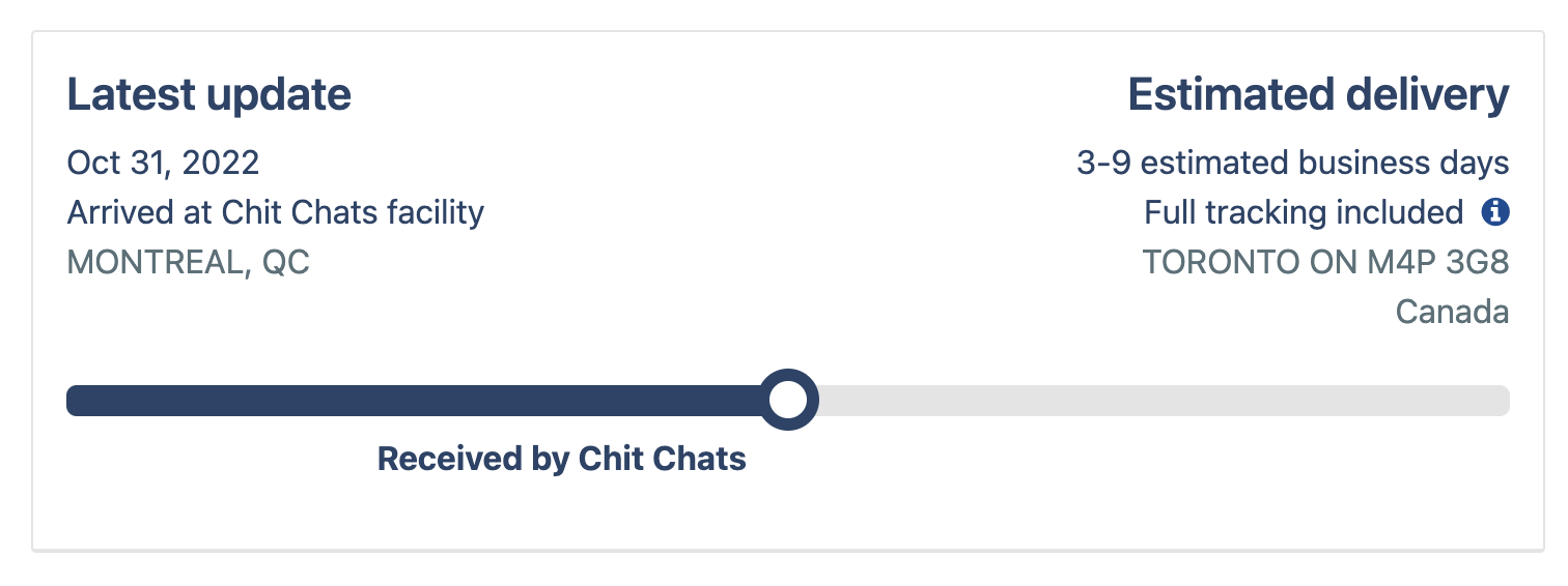 What does each shipment status mean in Chit Chats? : Chit Chats