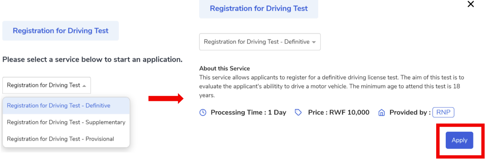How to Register for the Definitive Driving Test : IremboGov