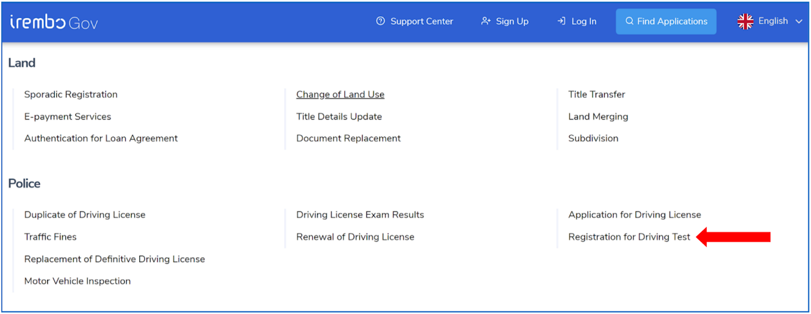How to Register for the Supplementary Driving Test : IremboGov