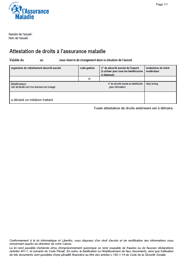La Carte Vitale Ou L Attestation De Droits De La CPAM La Carte Vitale Ou L Attestation De Droits De La CPAM