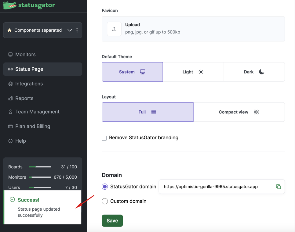 custom logo : StatusGator Support