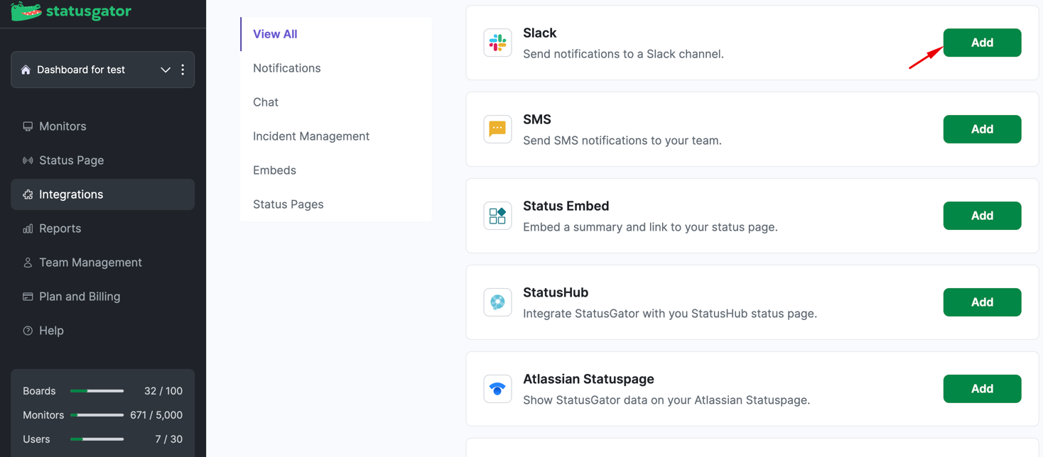 Connecting to Slack : StatusGator Support
