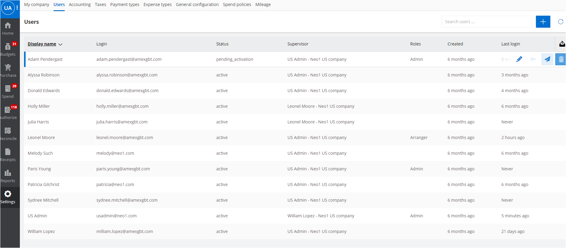 Company Settings Overview : Neo1 Knowledge Base