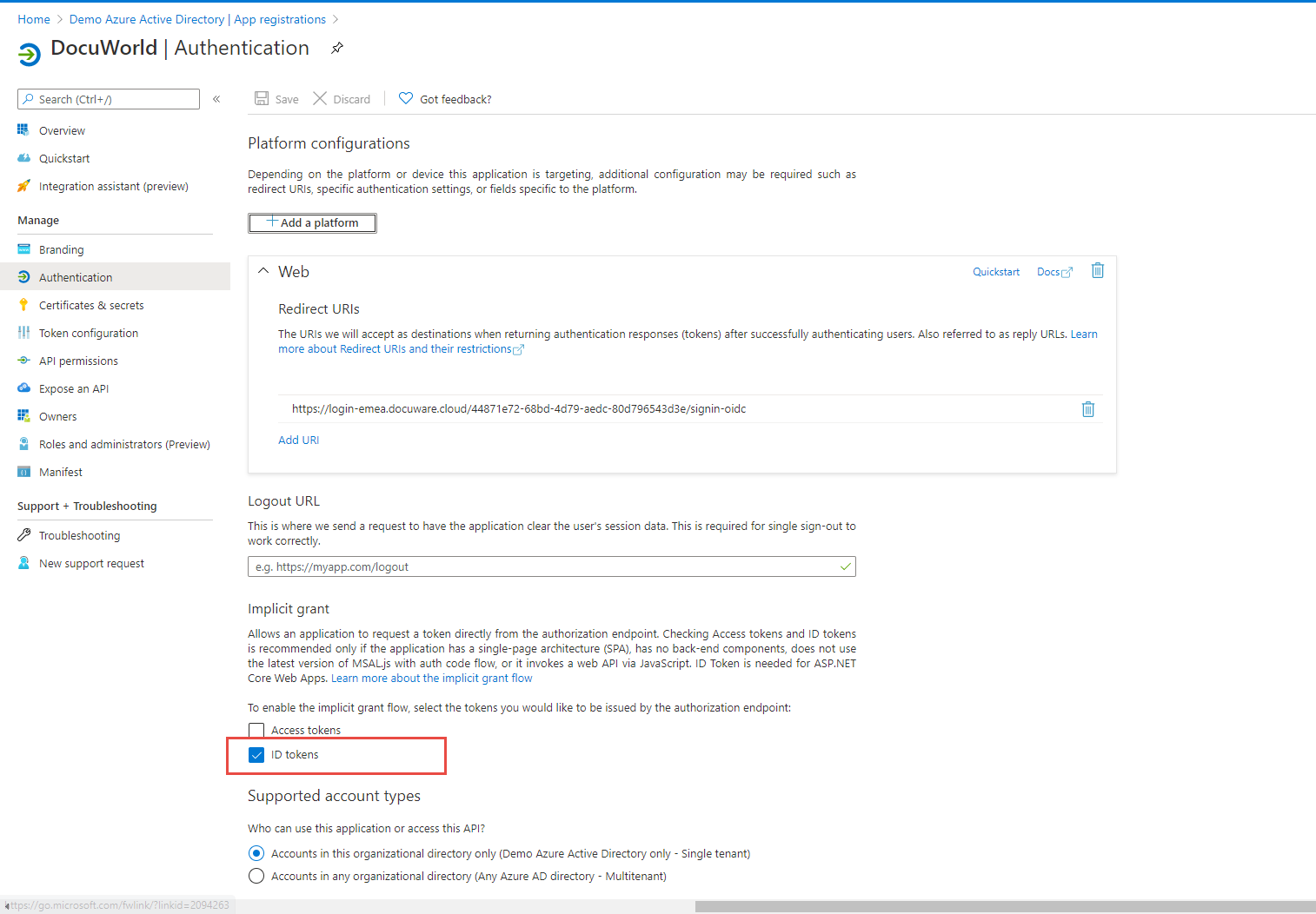 How to Create App Registration for DocuWare (SSO) : DocTech