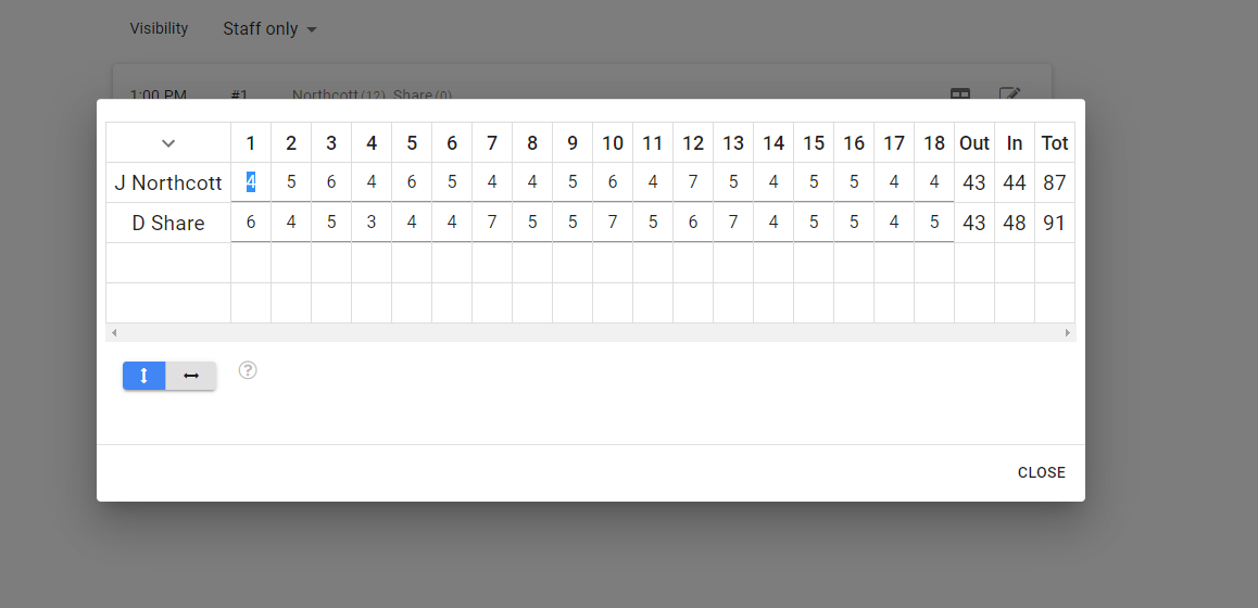 Inputting Scores