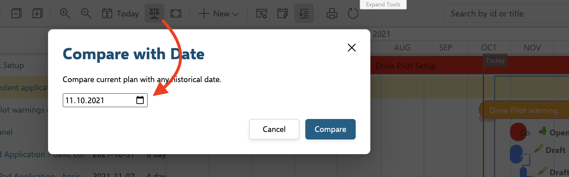 How to show the difference of actual vs initial schedule.