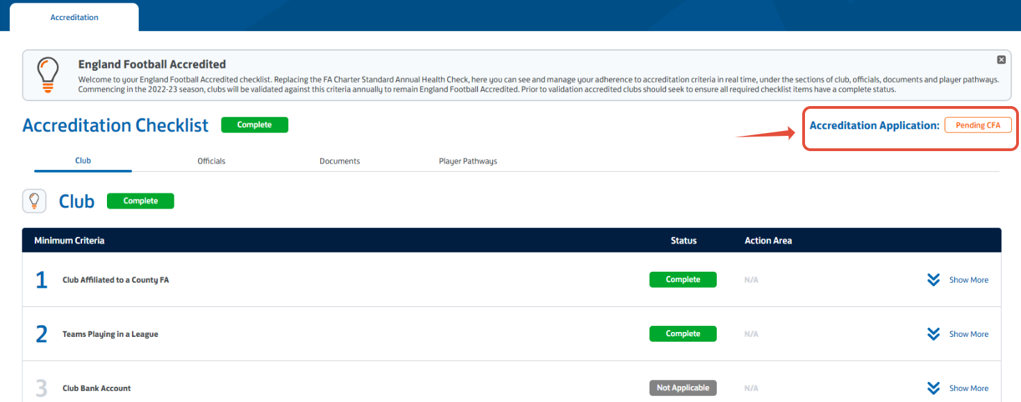Apply to become England Football Accredited : Grassroots Technology