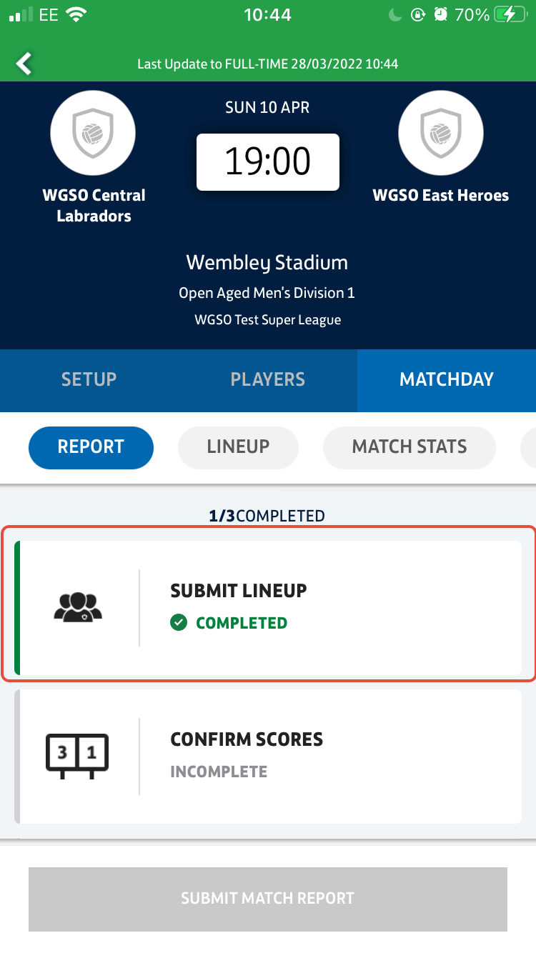 Submitting Your Match Report to Full Time from the Matchday app ...