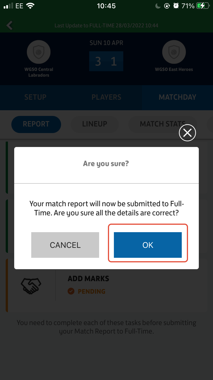 Submitting Your Match Report to Full Time from the Matchday app ...