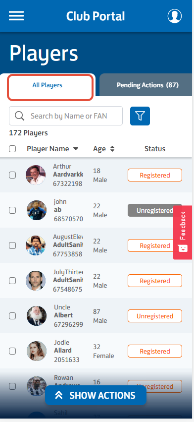How to download a teams squad list : Grassroots Technology