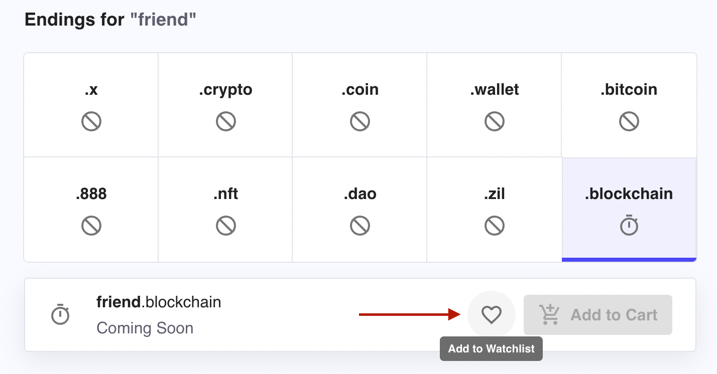 How to Add Domain to Watchlist : Unstoppable Domains