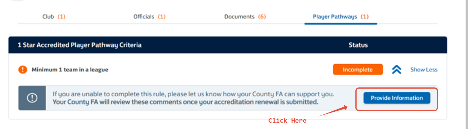 1 Star Clubs : Grassroots Technology