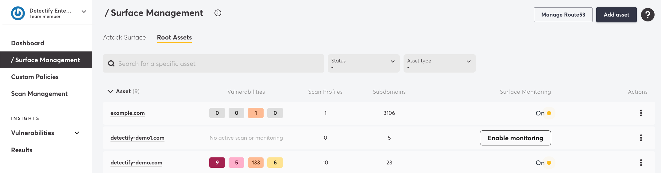 Adding a new asset in Detectify : Knowledge Base