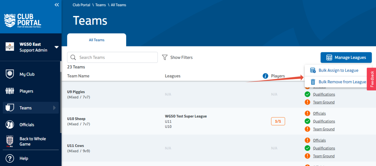 How To Manage Leagues Using The FA Club Portal : Grassroots Technology