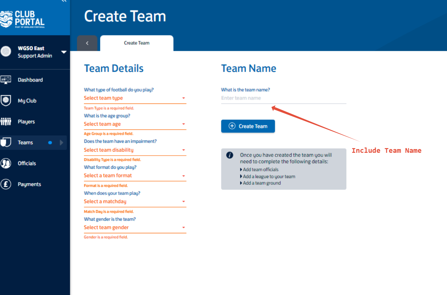 Create New Team : Grassroots Technology