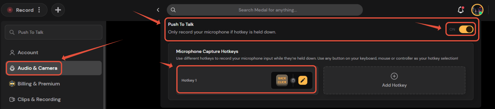 How to use Push to talk (PTT) : Medal Support