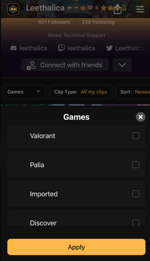 How to Manage Clips (iOS) : Medal Support