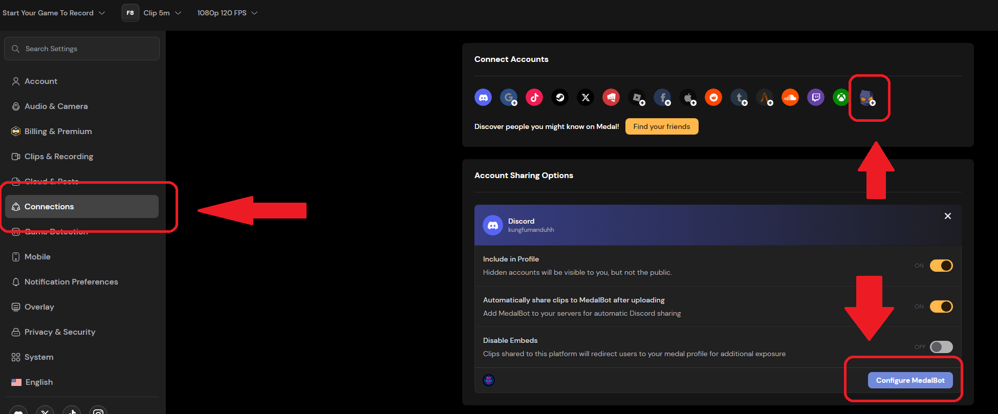 How to set up Medalbot for Discord Clip Sharing : Medal Support