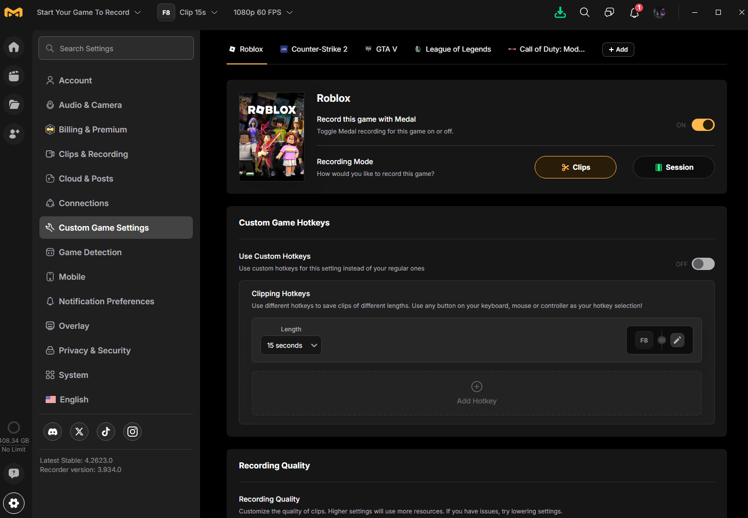 How To Setup Custom Game Settings : Medal Support