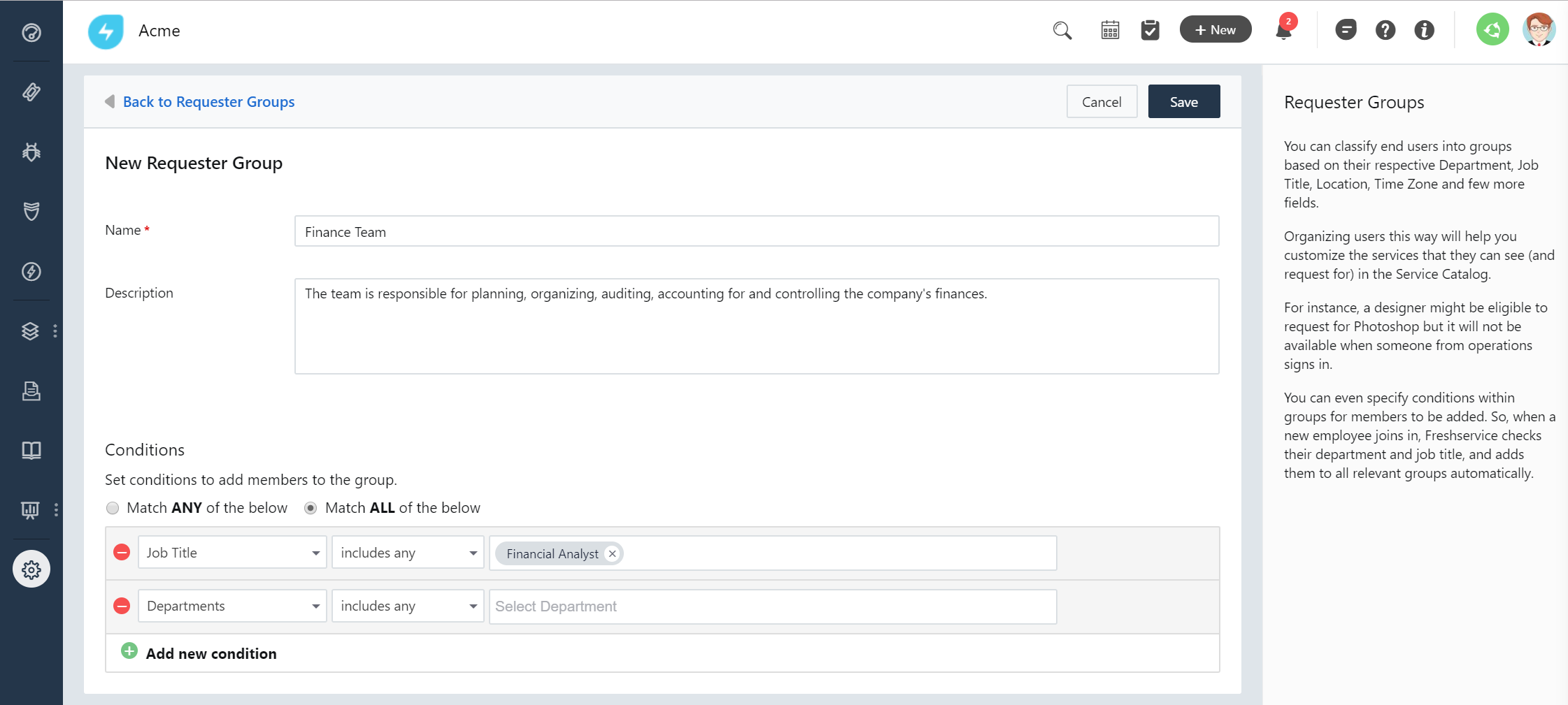 How to customize the Service Catalog based on User Groups : Freshservice