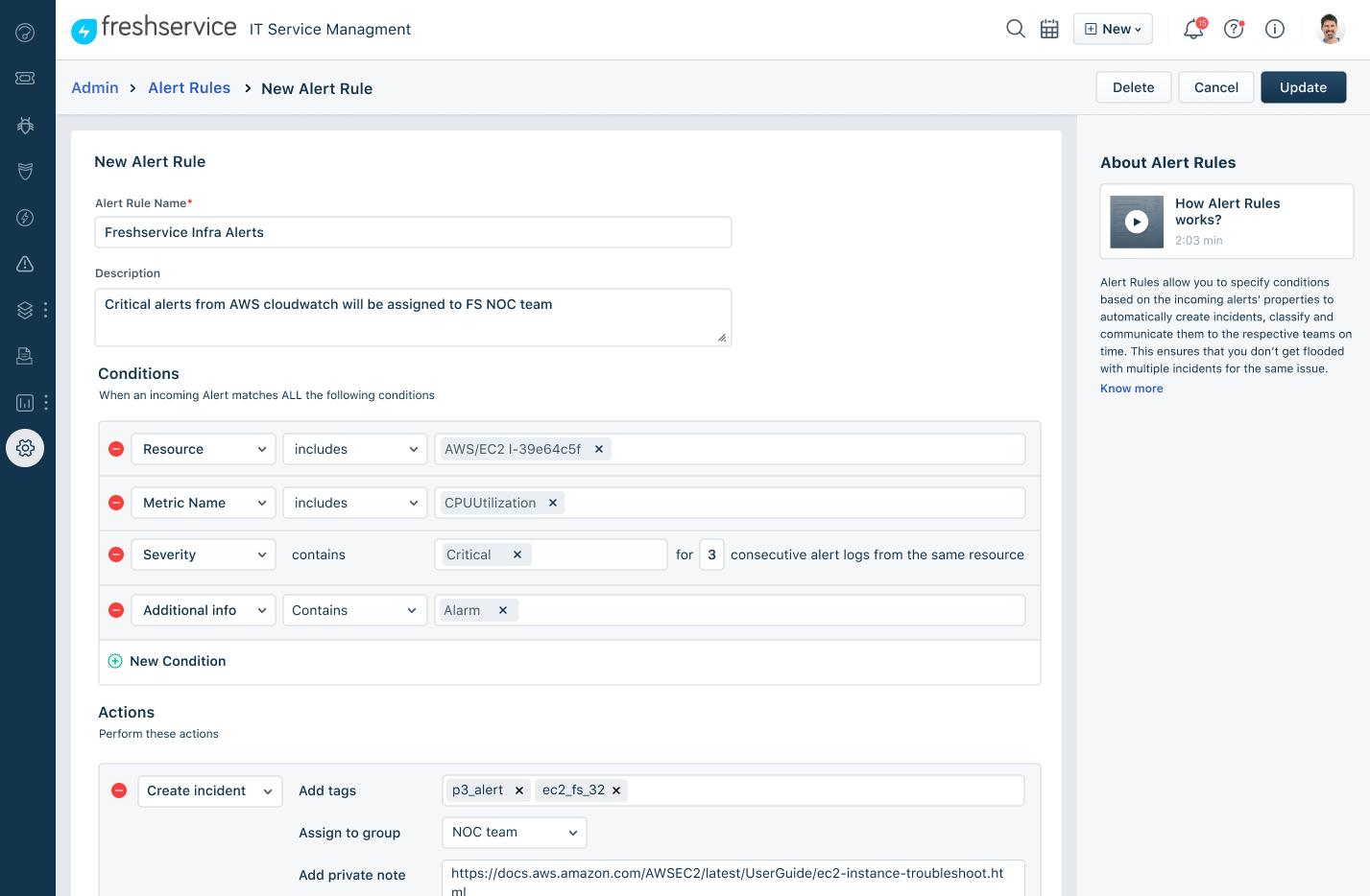 Alert Management in Freshservice - An Overview : Freshservice