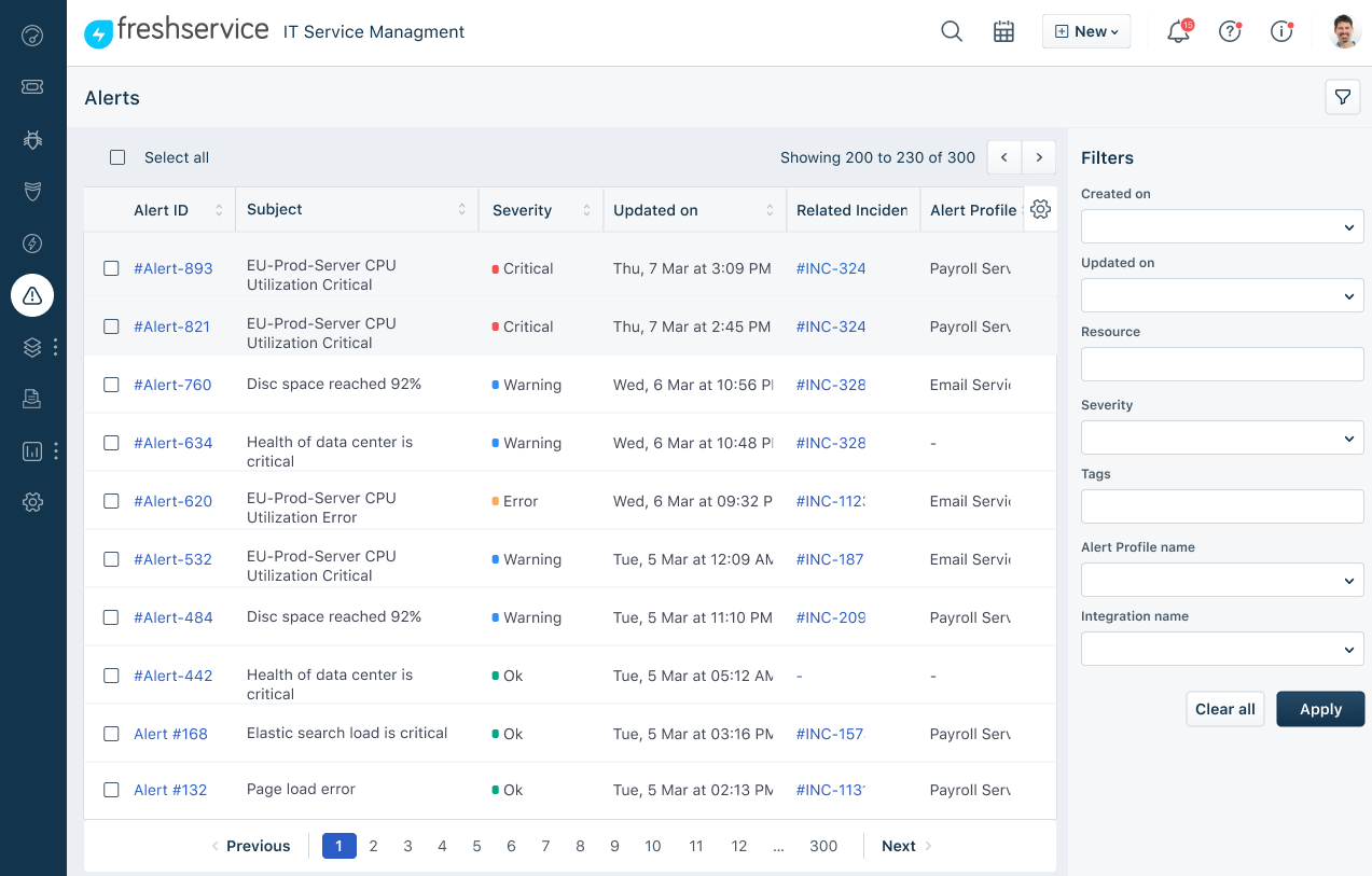 Alert Management in Freshservice - An Overview : Freshservice