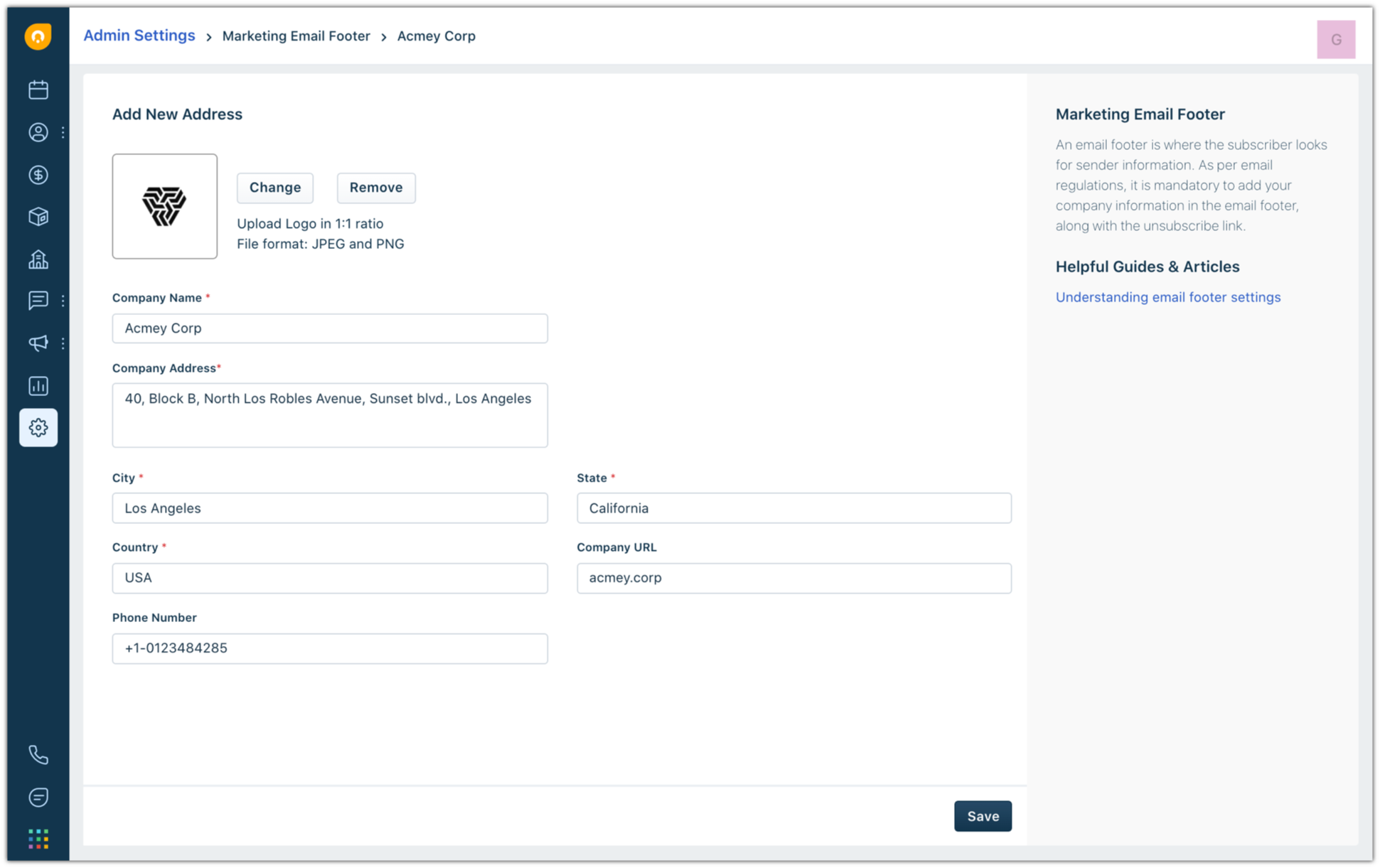 How to configure the email footer for your marketing emails ...