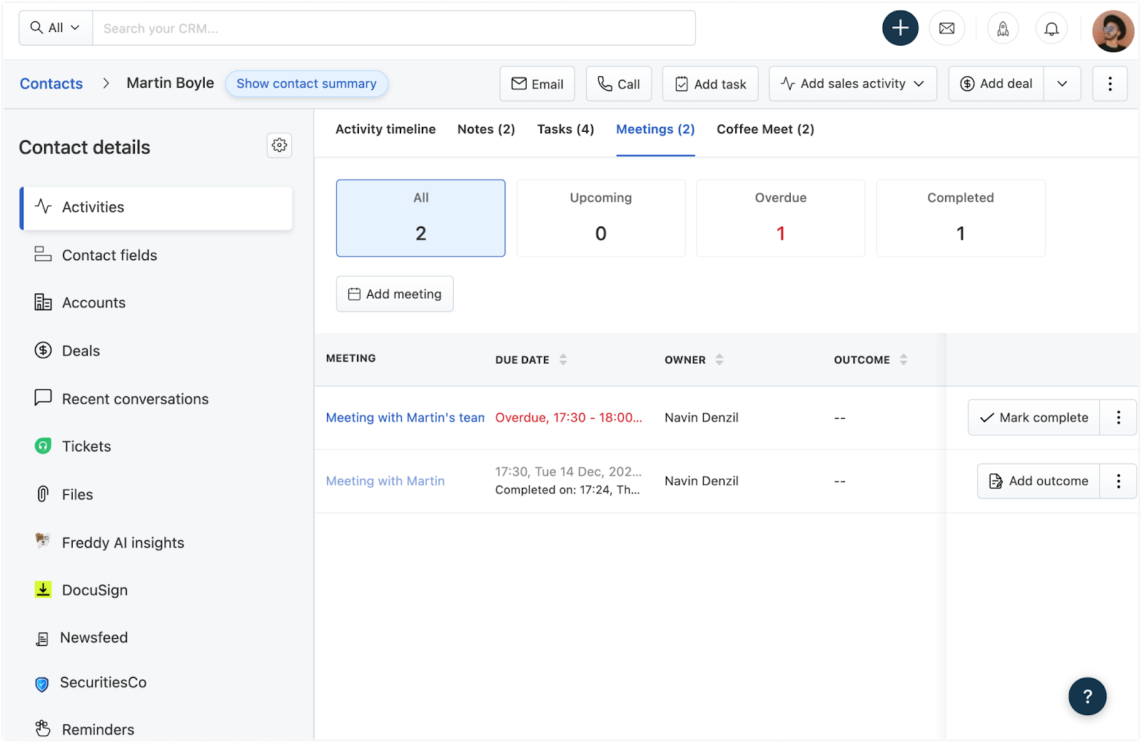 How to get a 360° view of your customer? : Freshsales Classic