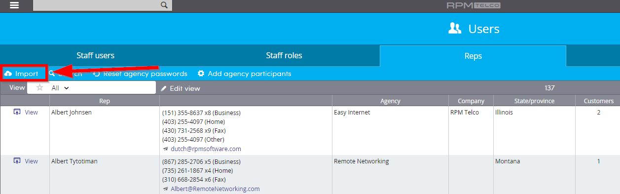 Import Reps : RPM Software