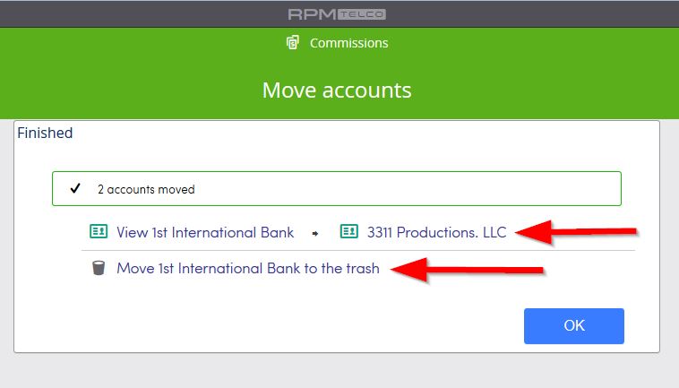Move Accounts to Customer : RPM Software