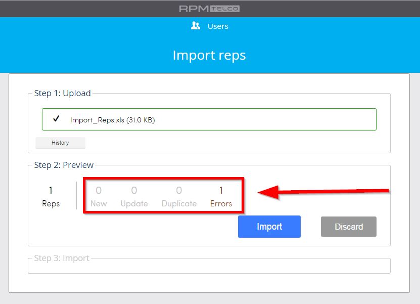 Import Reps : RPM Software