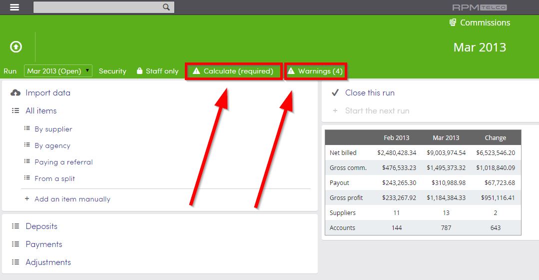 Calculate : RPM Software