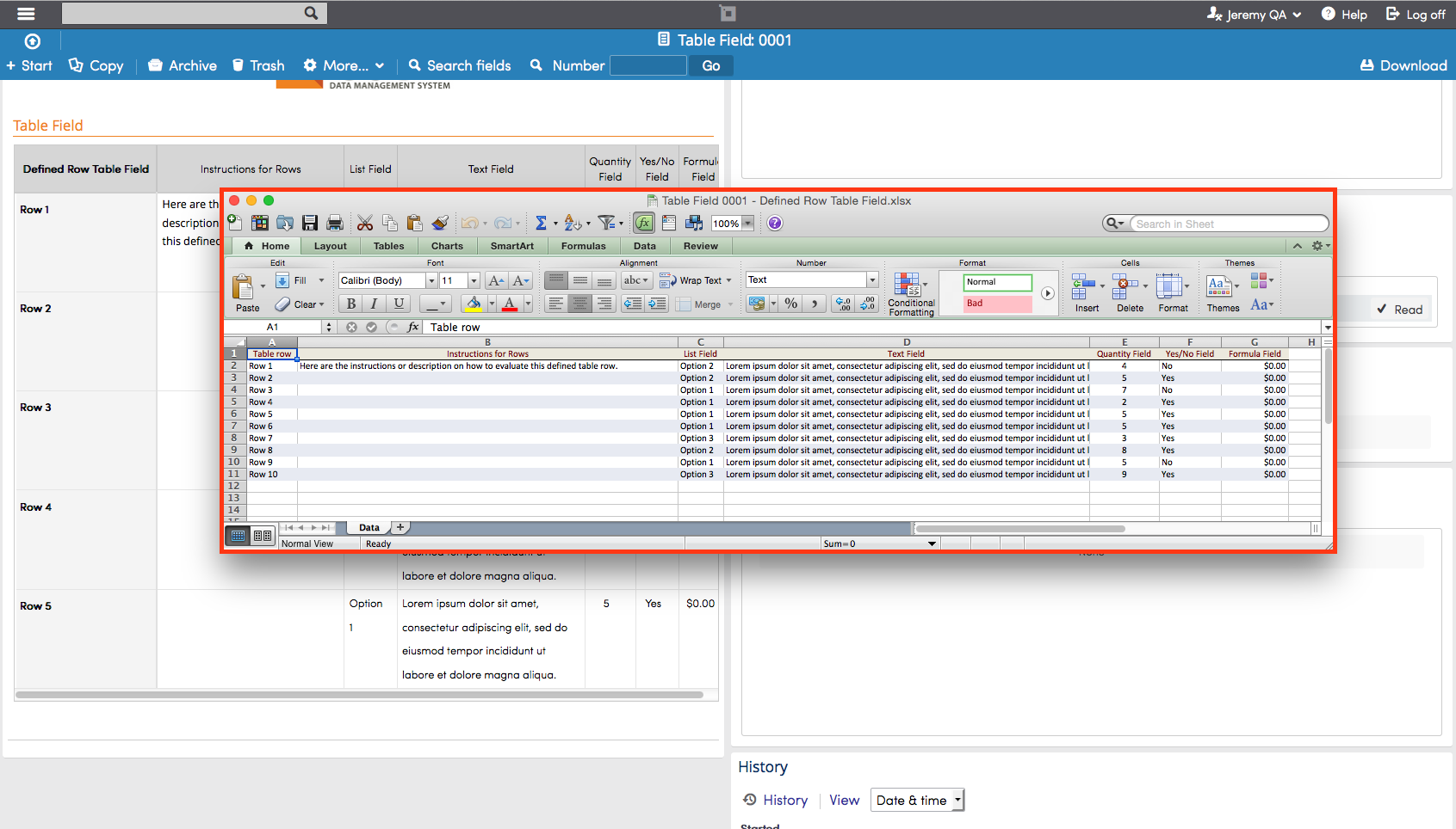 Download of Individual Table Fields : RPM Software