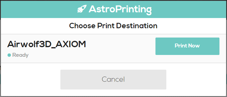 AXIOM - Astroprint Interface | 3D Printing - Airwolf 3D